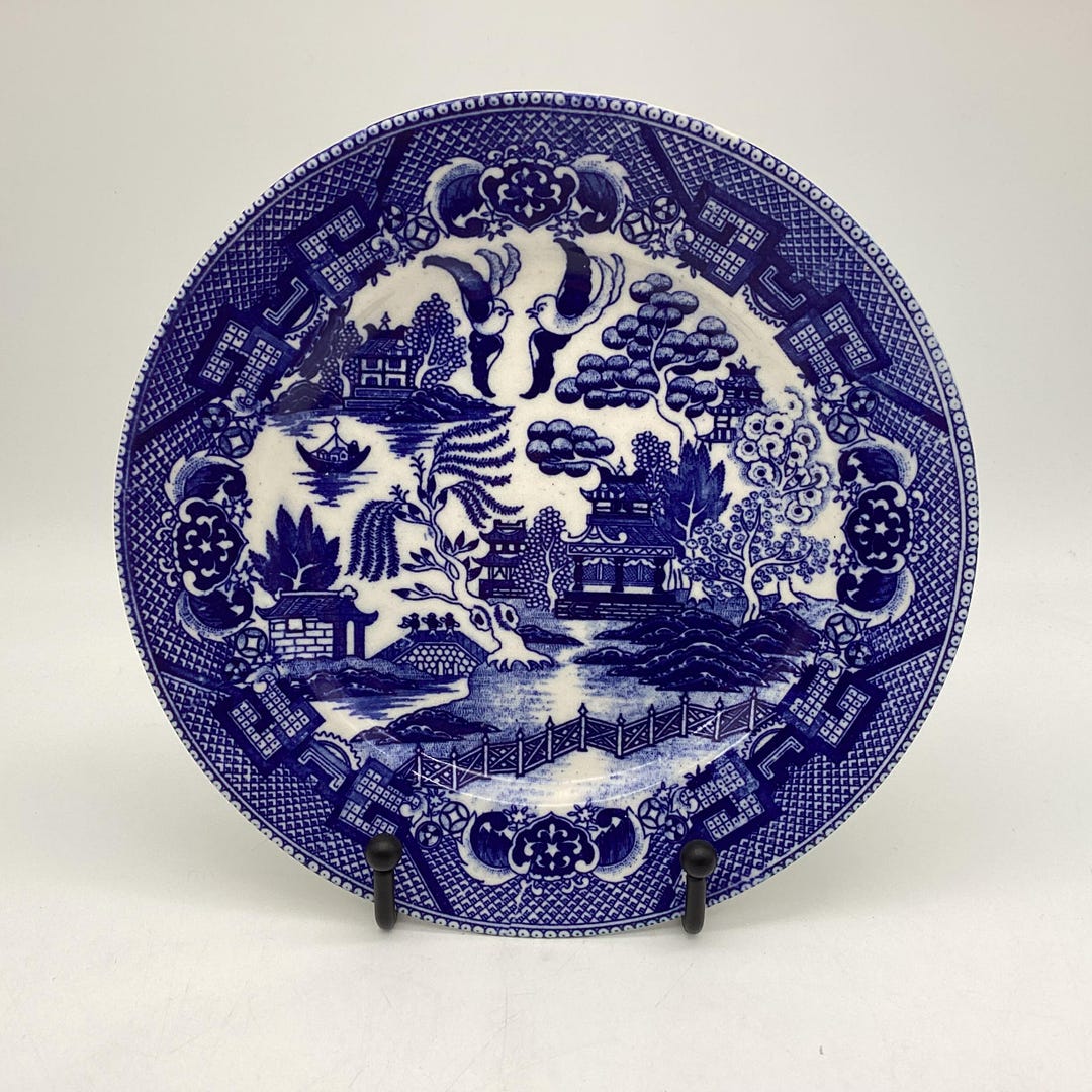 Vintage Kakusa Occupied Japan Blue Willow Salad Plate / Dessert Plates ...