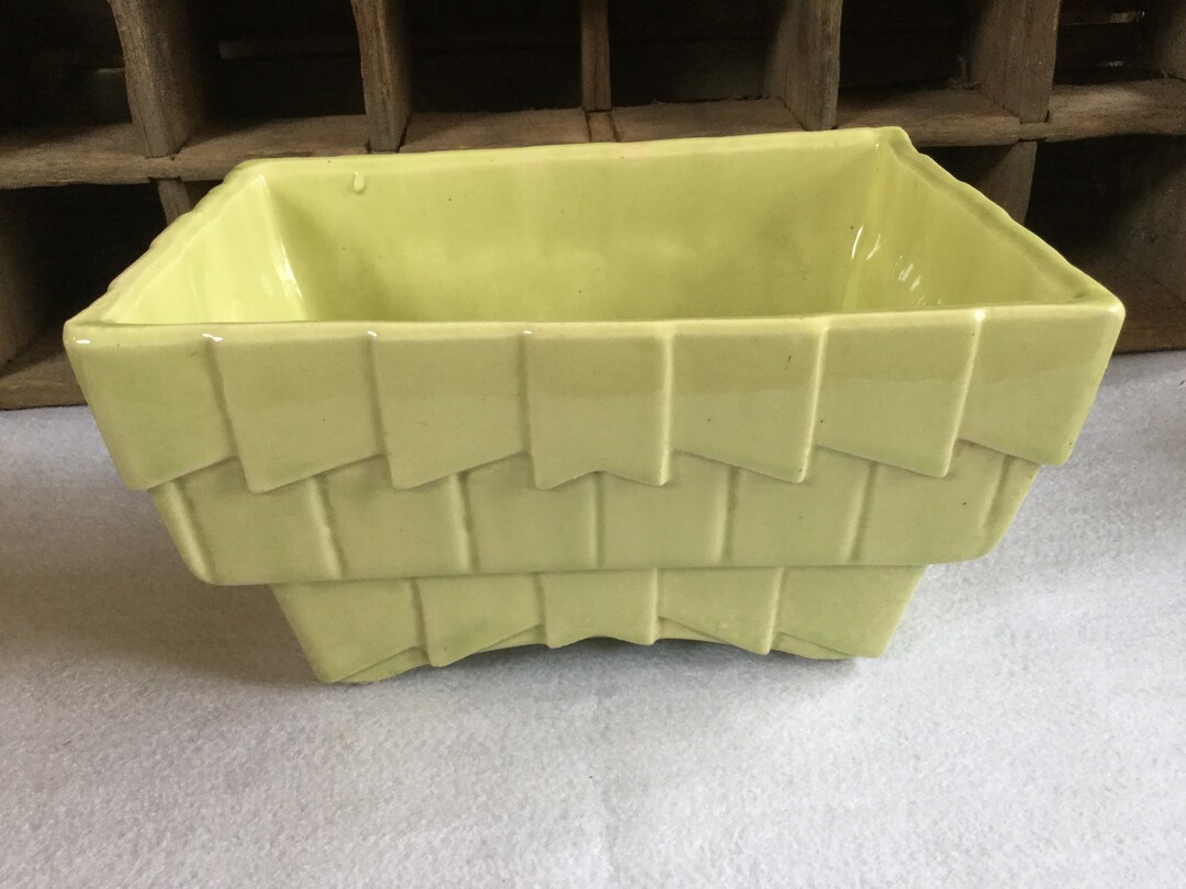 Vintage Cookson Pottery / USA / Planter / Art Deco Design / Chatreuse ...