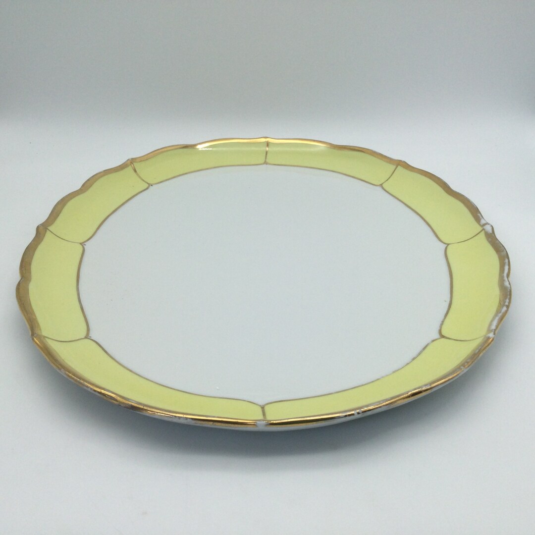 Antique Meissen Platter Yellow and White With Gold Detailing / 1860 ...