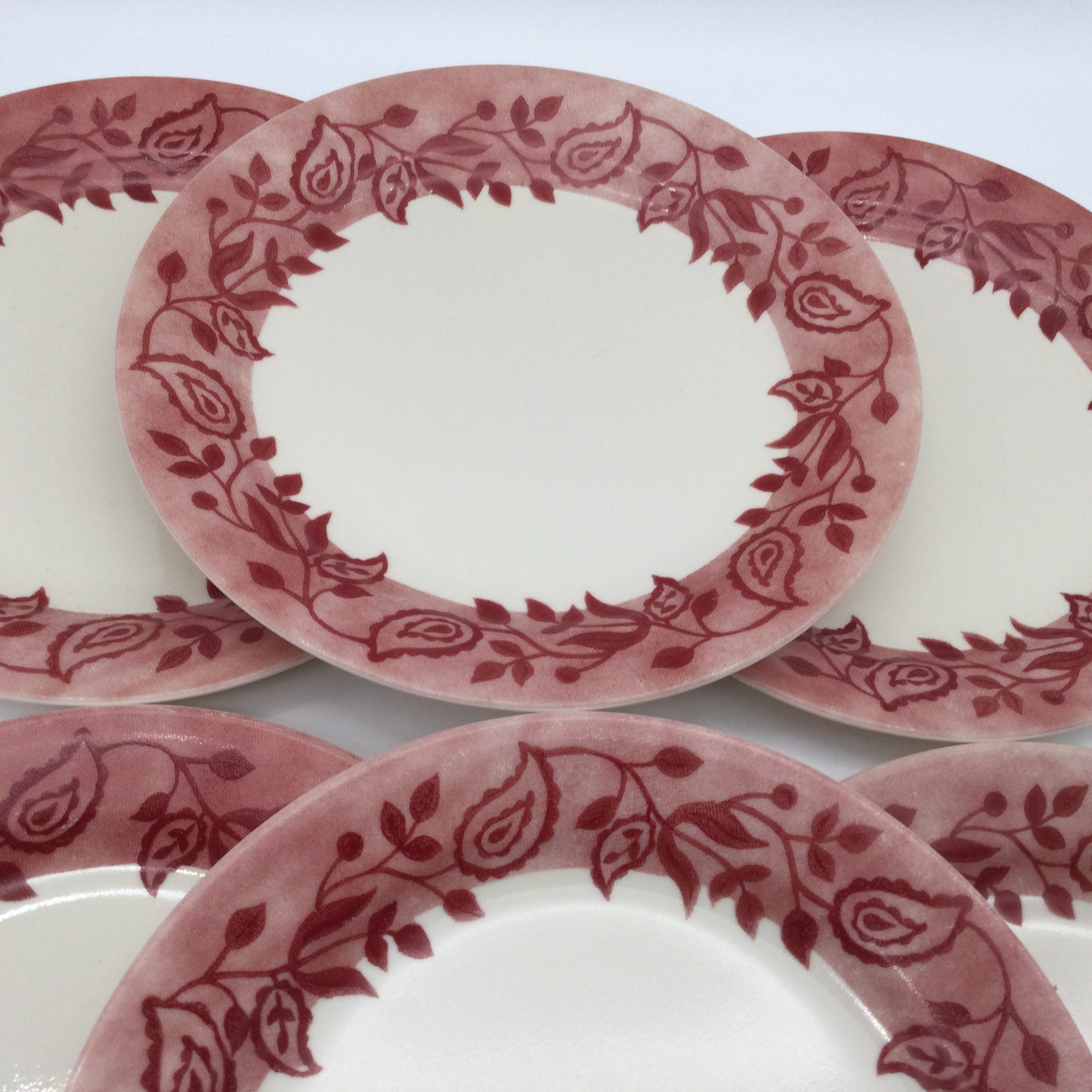 Corelle Gypsum Set of 6 Salad Plates / Auburn Leaf and Berry - Etsy