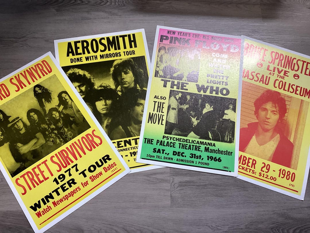 Vintage Concert Tour Poster: 1980s Reprints - Springsteen, Skynyrd ...