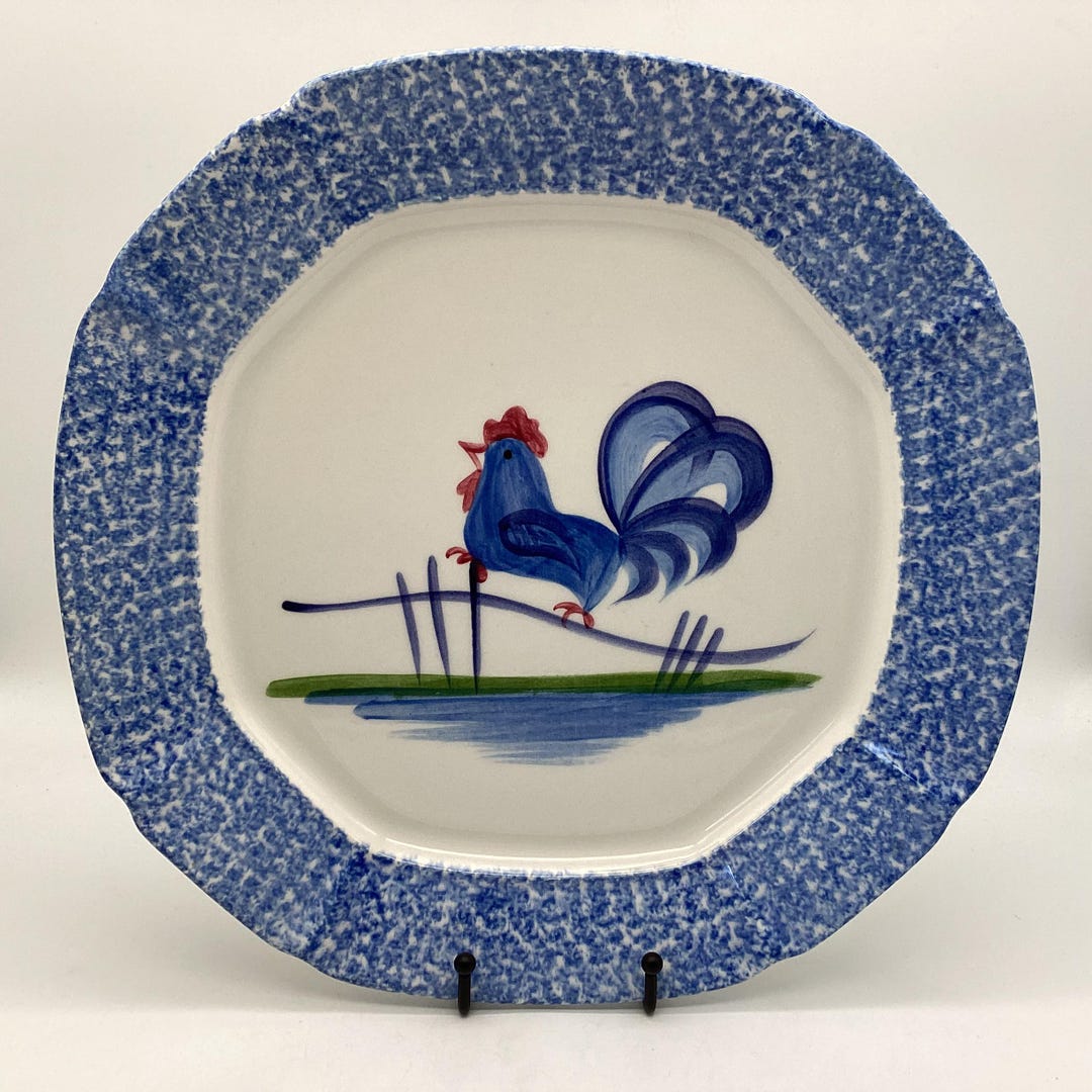 Vintage Design Craft USA Pottery / California Pottery Square Spongeware ...