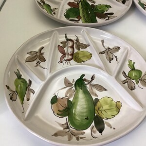 Mid Century Italy Redware Set of 6 Fondue / Grill Plates / Handpainted ...
