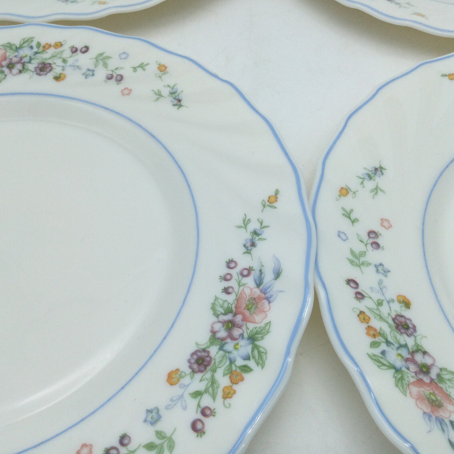 Vintage Arcopal France Victoria Pattern / Set of 4 Salad Plates / 7.75 ...