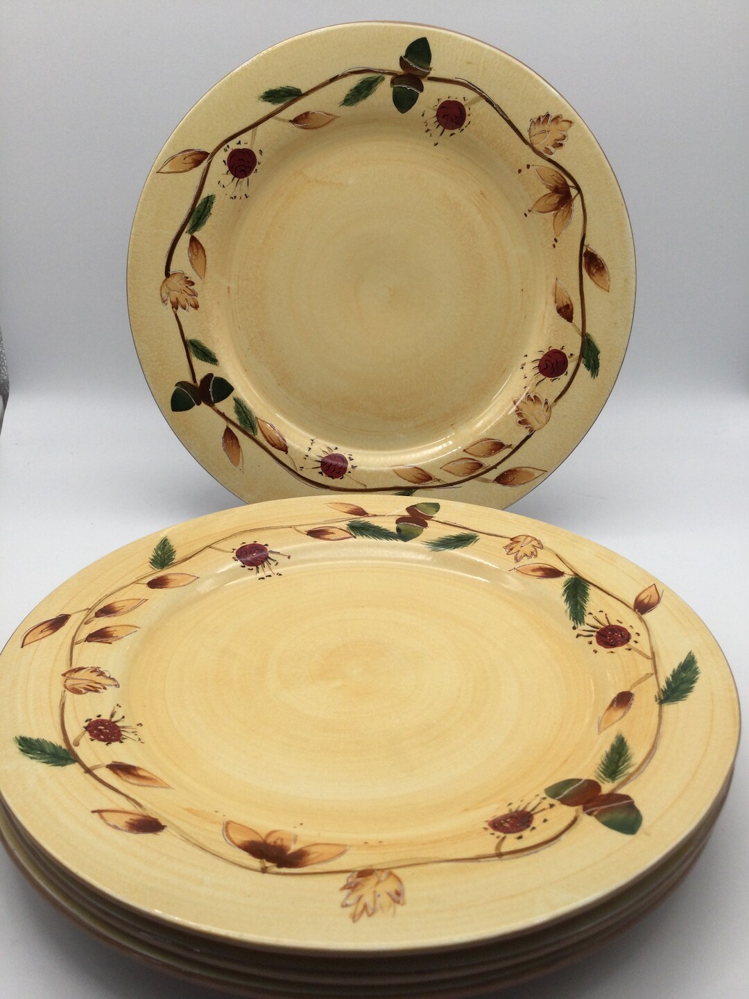 Vintage Tree of Life Pottery Barn Set of 4 Oversized Dinner Plates - Etsy