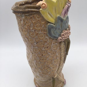 Studio Pottery Vase Twisted River Clay Connecticut Handcrafted Floral ...