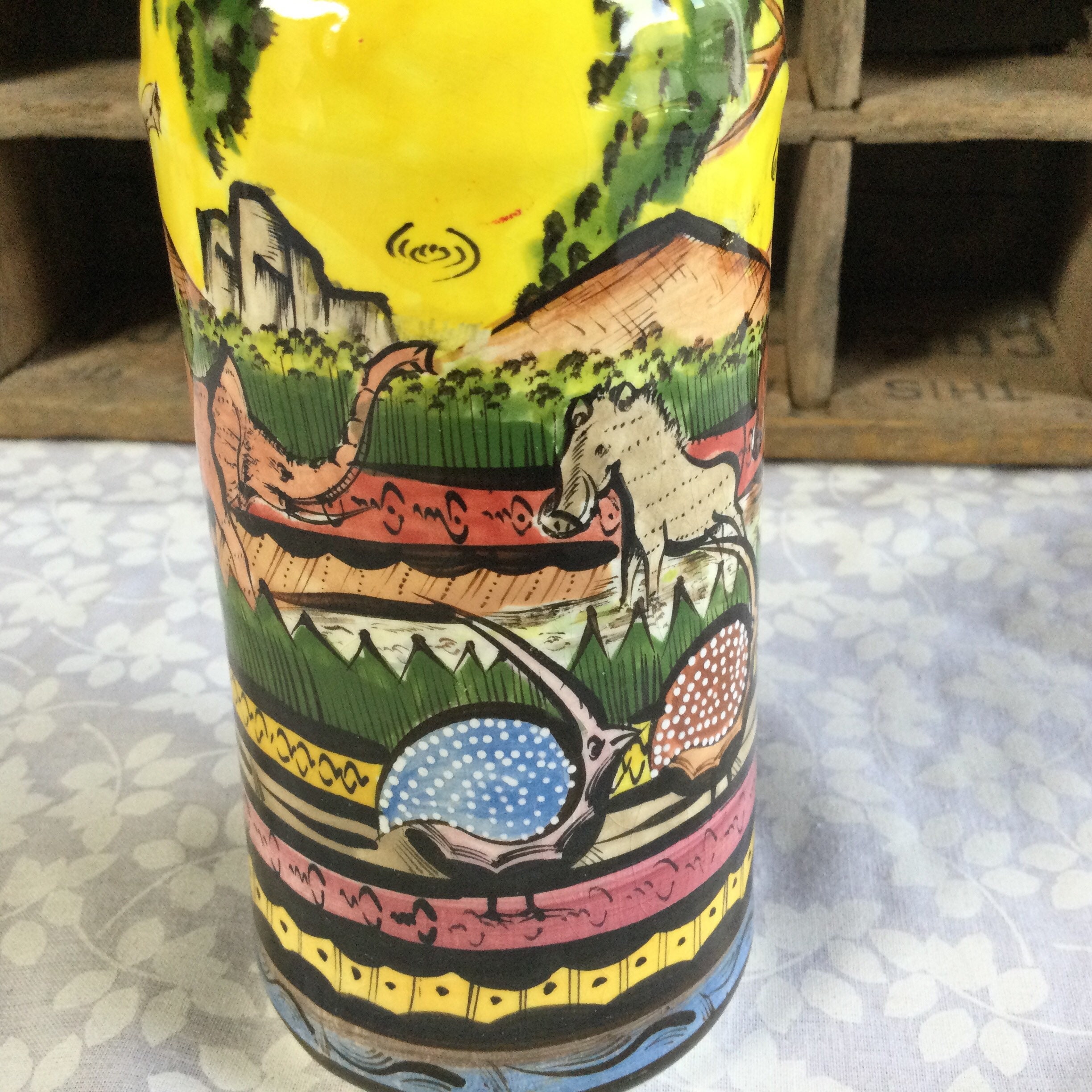 Penzo Pottery Zimbabwe Africa Handpainted Tall Cruet / | Etsy