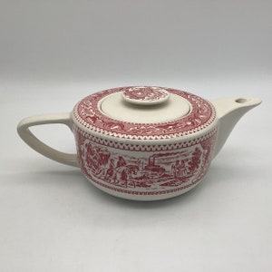 Memory Lane 1960s Royal Ironstone Red Transferware Teapot - Etsy