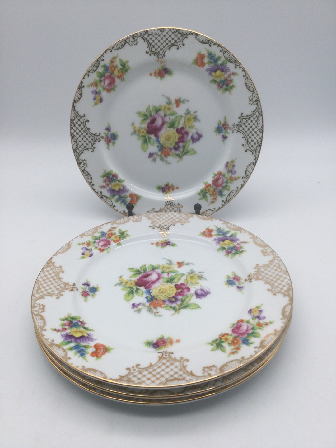 Antique Noritake Morimura Set of 4 Larosa Pattern Salad Plates / Japan ...