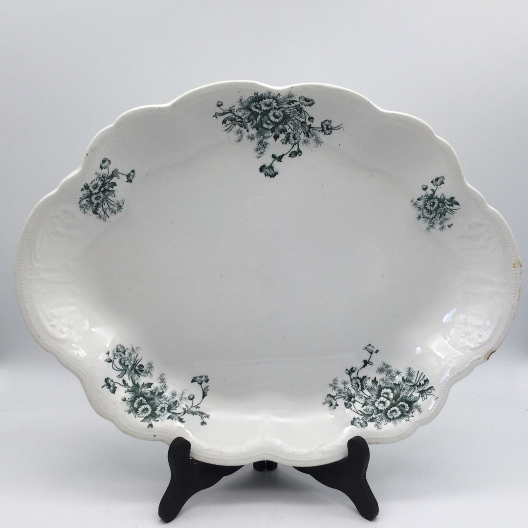 Antique East Palestine Pottery Co. Indigo Blue Transferware Platter ...