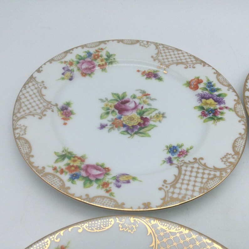 Antique Noritake Morimura Set of 4 Larosa Pattern Bread Plates / Japan ...