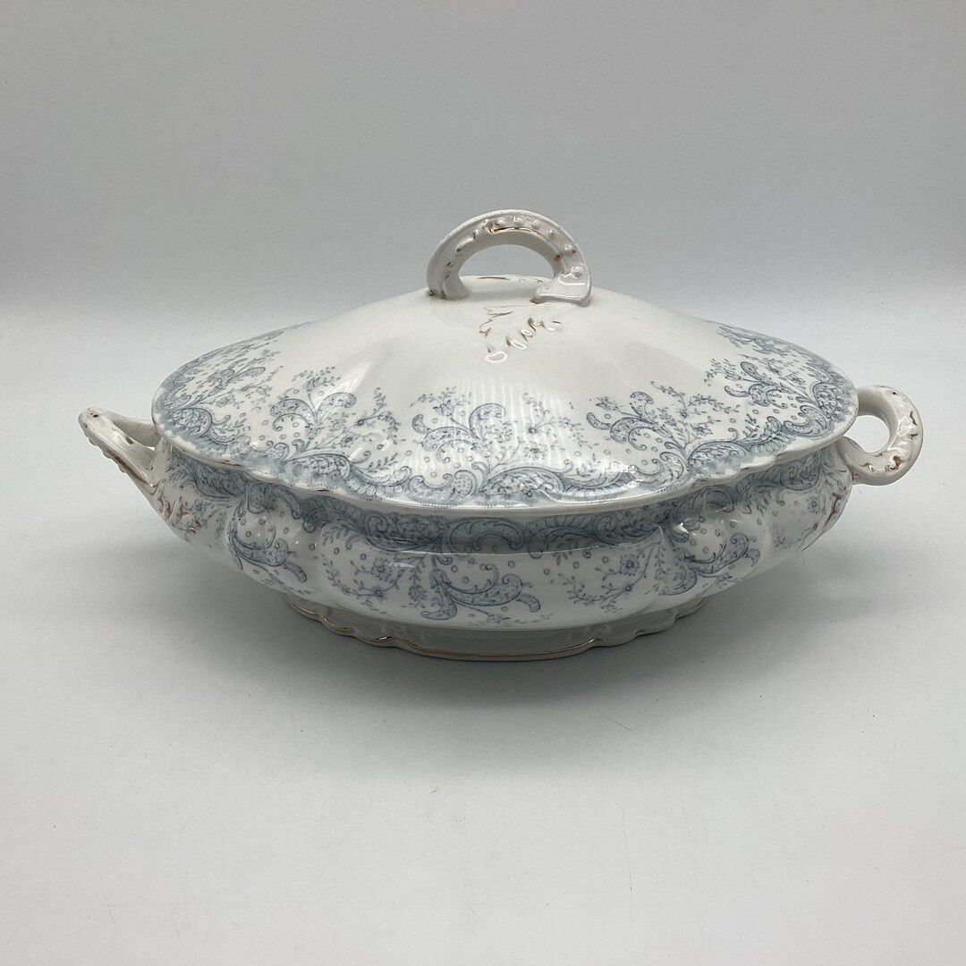 Antique John Maddock & Sons / Seville / Blue / Transferware Covered ...