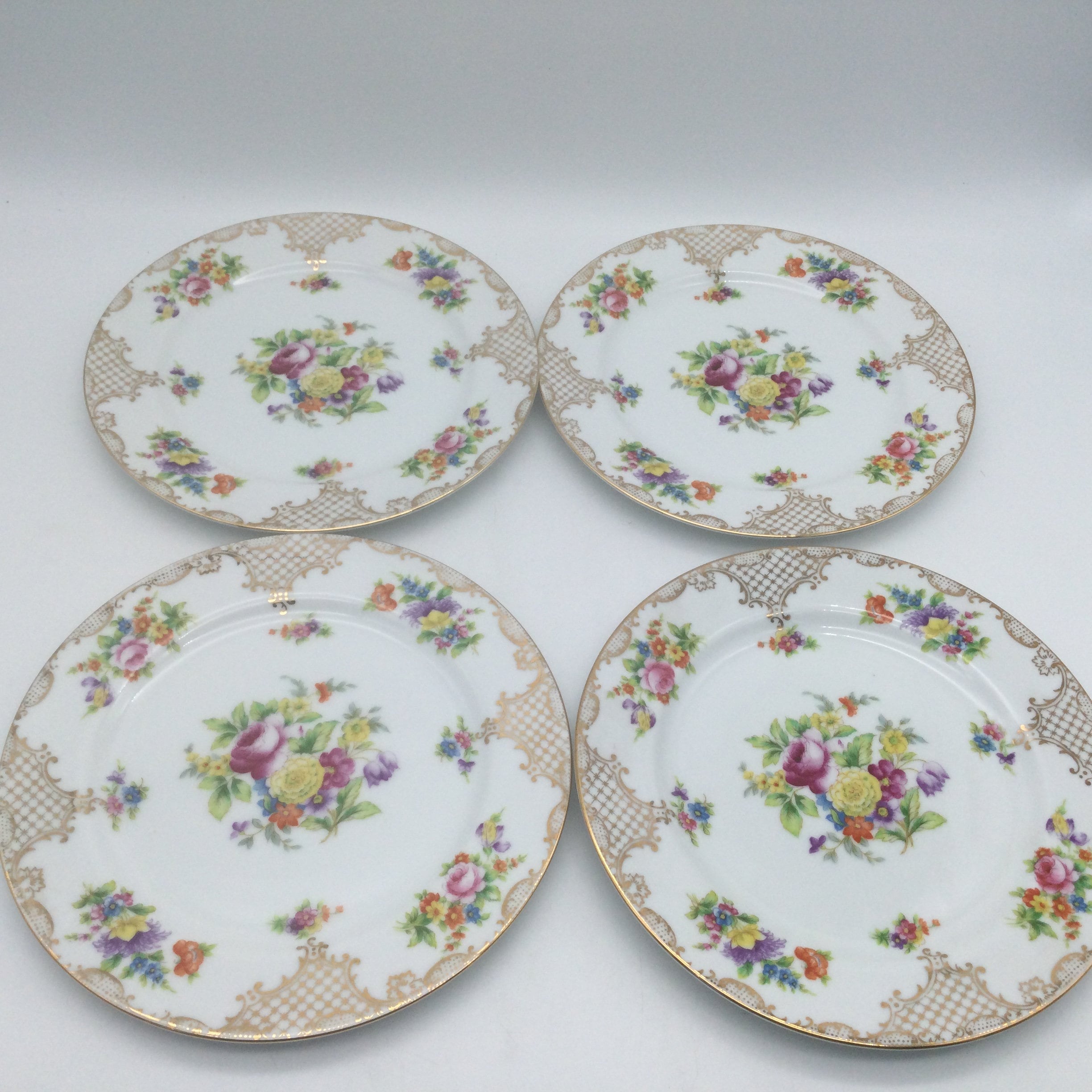 Antique Noritake Morimura Set of 4 Larosa Pattern Salad Plates / Japan ...