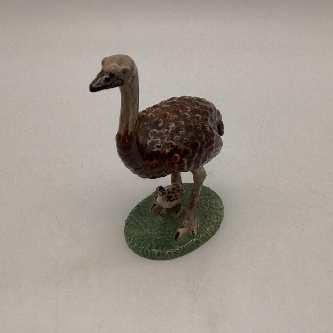 Miniature Porcelain Mother and Baby Ostrich / Miniature Animals ...