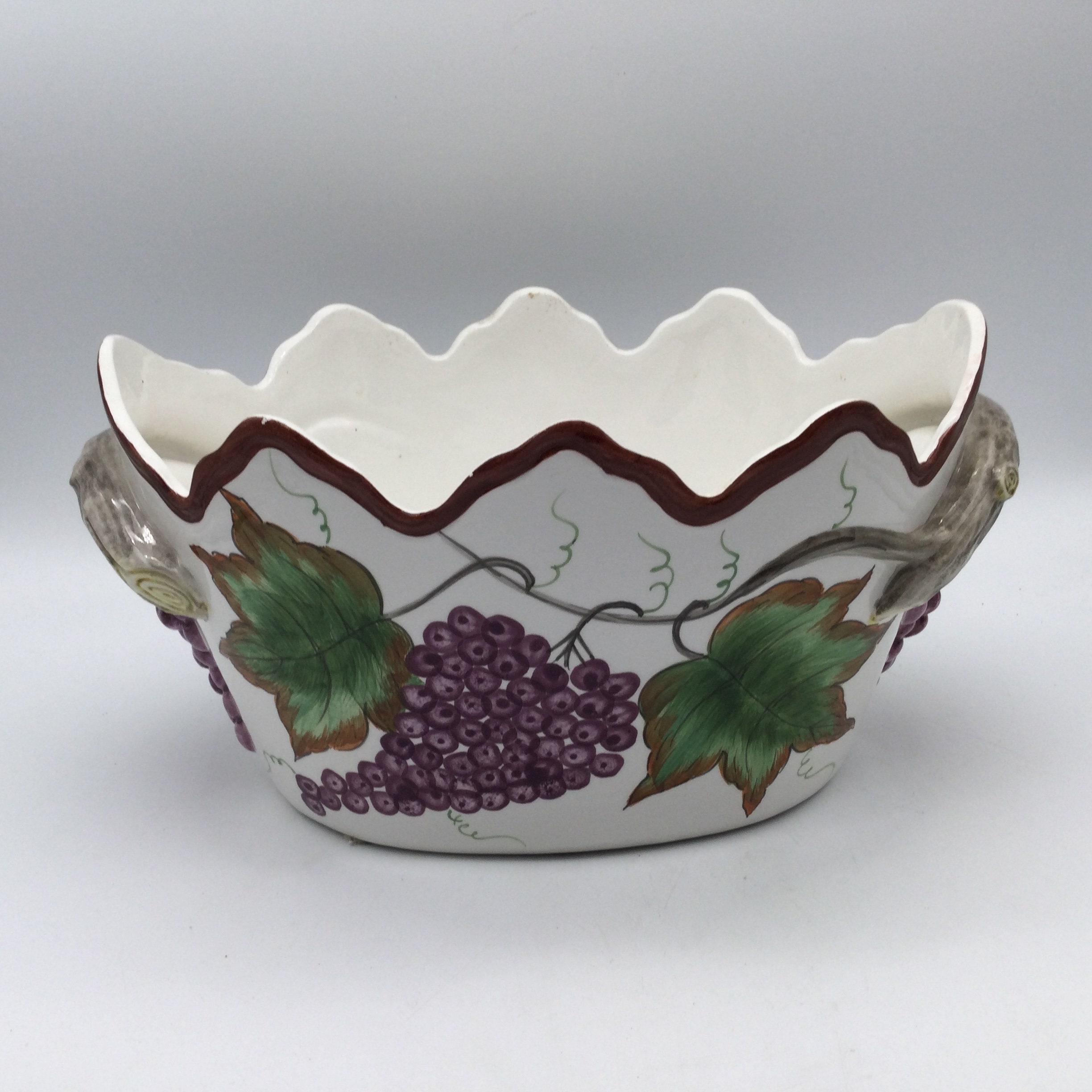 Handpainted Mottahedeh Design Italy Large Cache Pot / Planter - Etsy