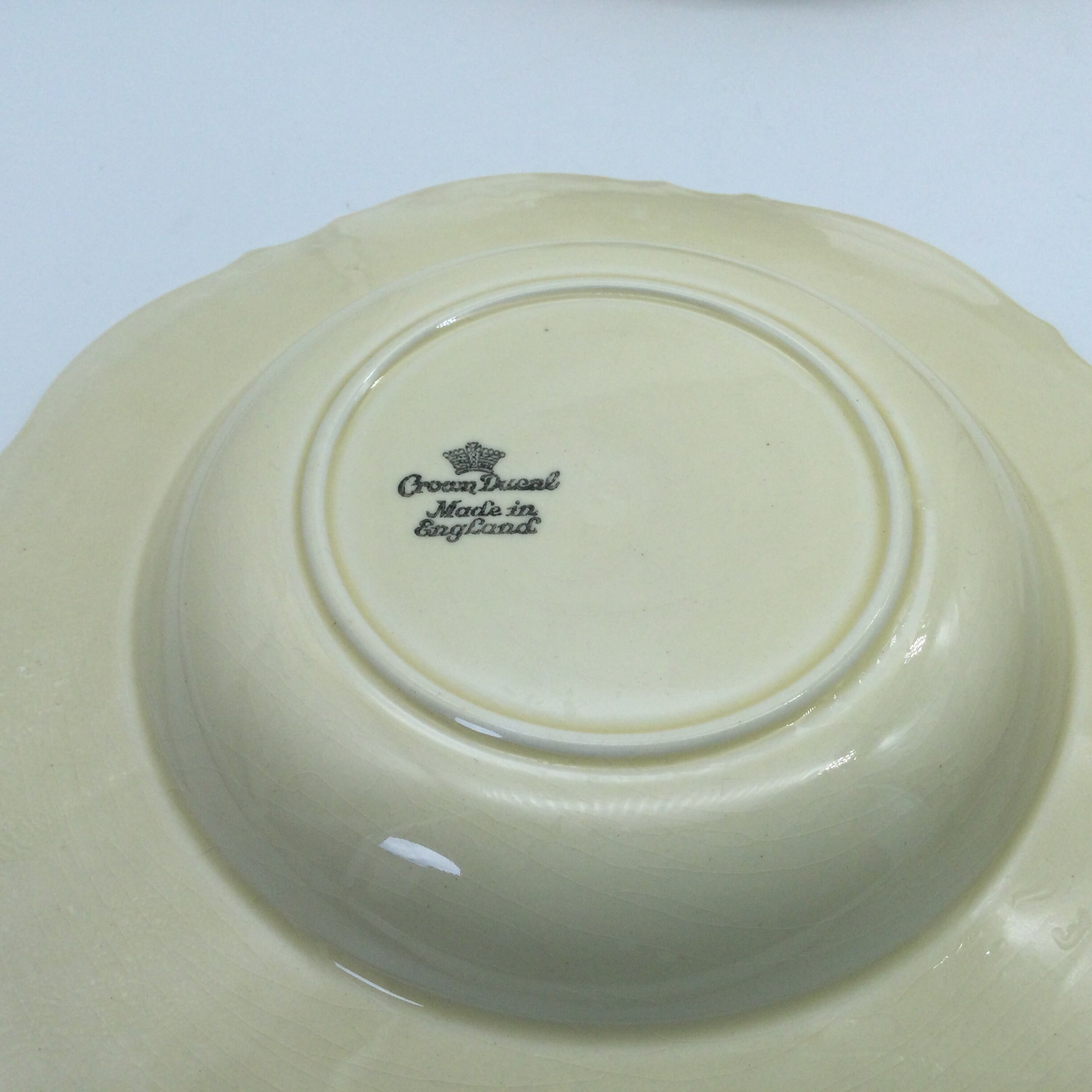 Vintage Crown Ducal Butter Cream Florentine Set of 4 Rimmed Soup Bowls ...