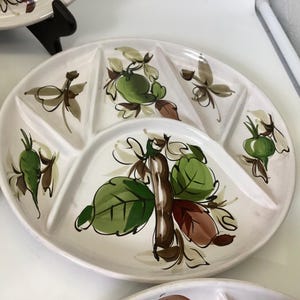 Mid Century Italy Redware Set of 6 Fondue / Grill Plates / Handpainted ...