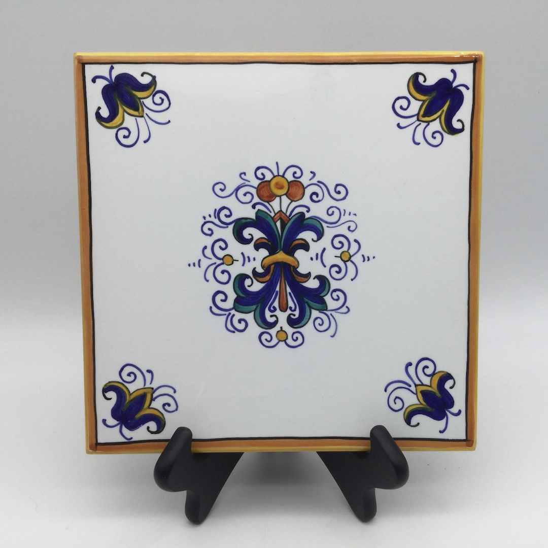 Grazia Deruta Handpainted 8” Tile / Italy for Williams Sonoma - Etsy