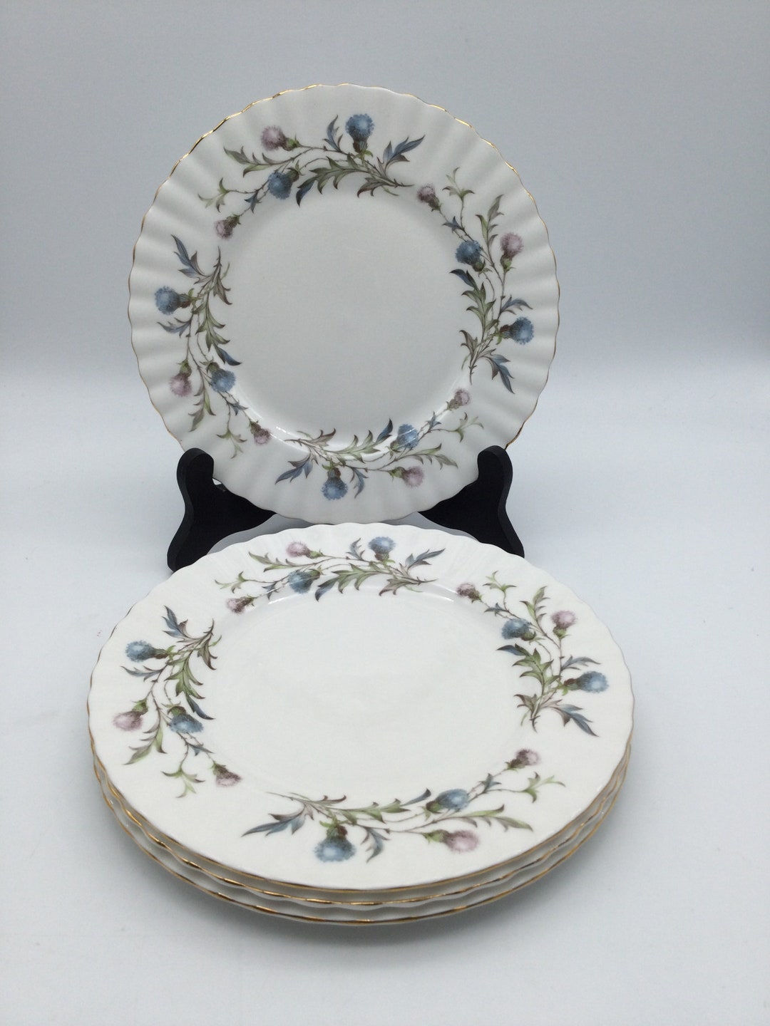 Vintage Royal Albert Bone China Brigadoon Set of 4 Salad Plates ...