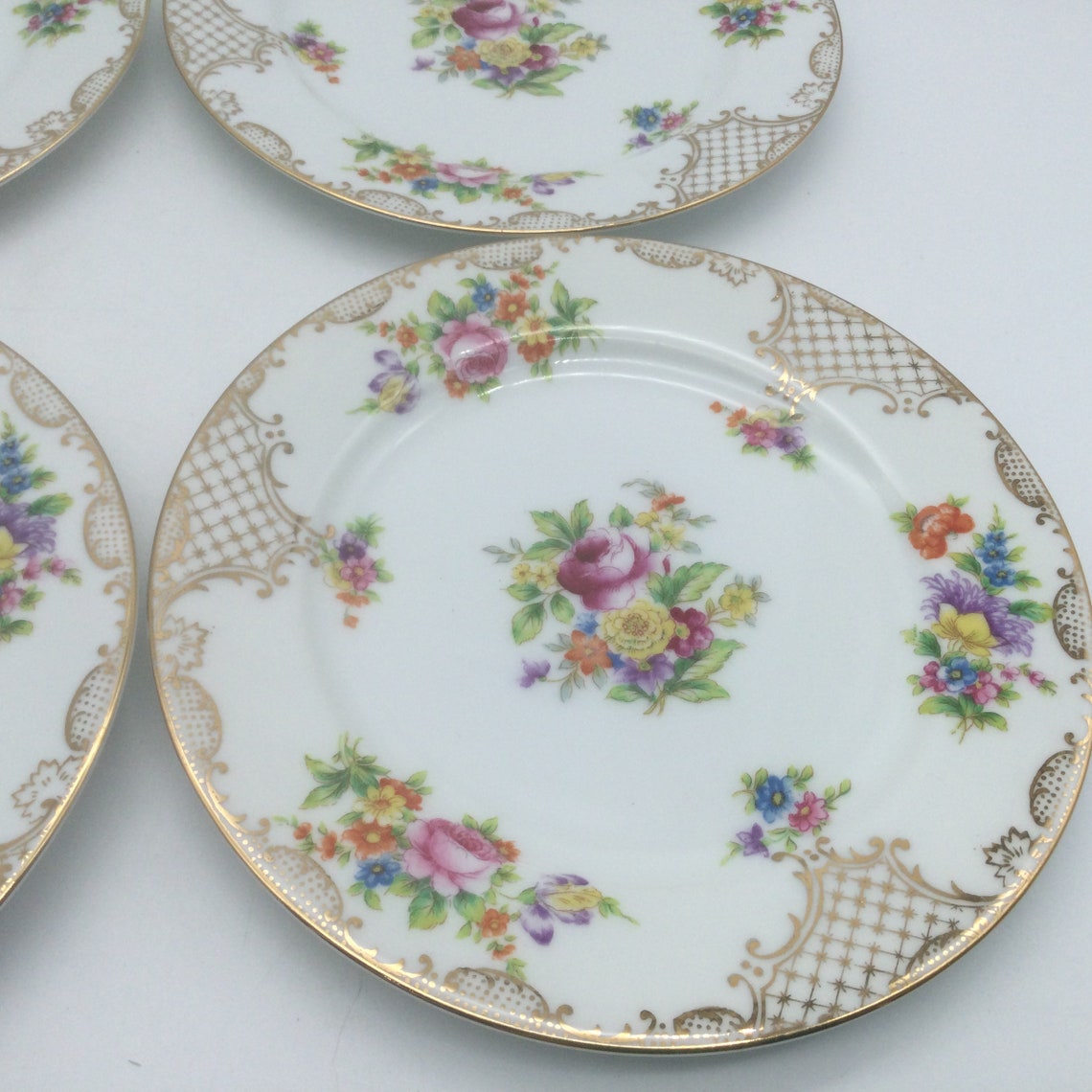 Antique Noritake Morimura Set of 4 Larosa Pattern Bread Plates / Japan ...