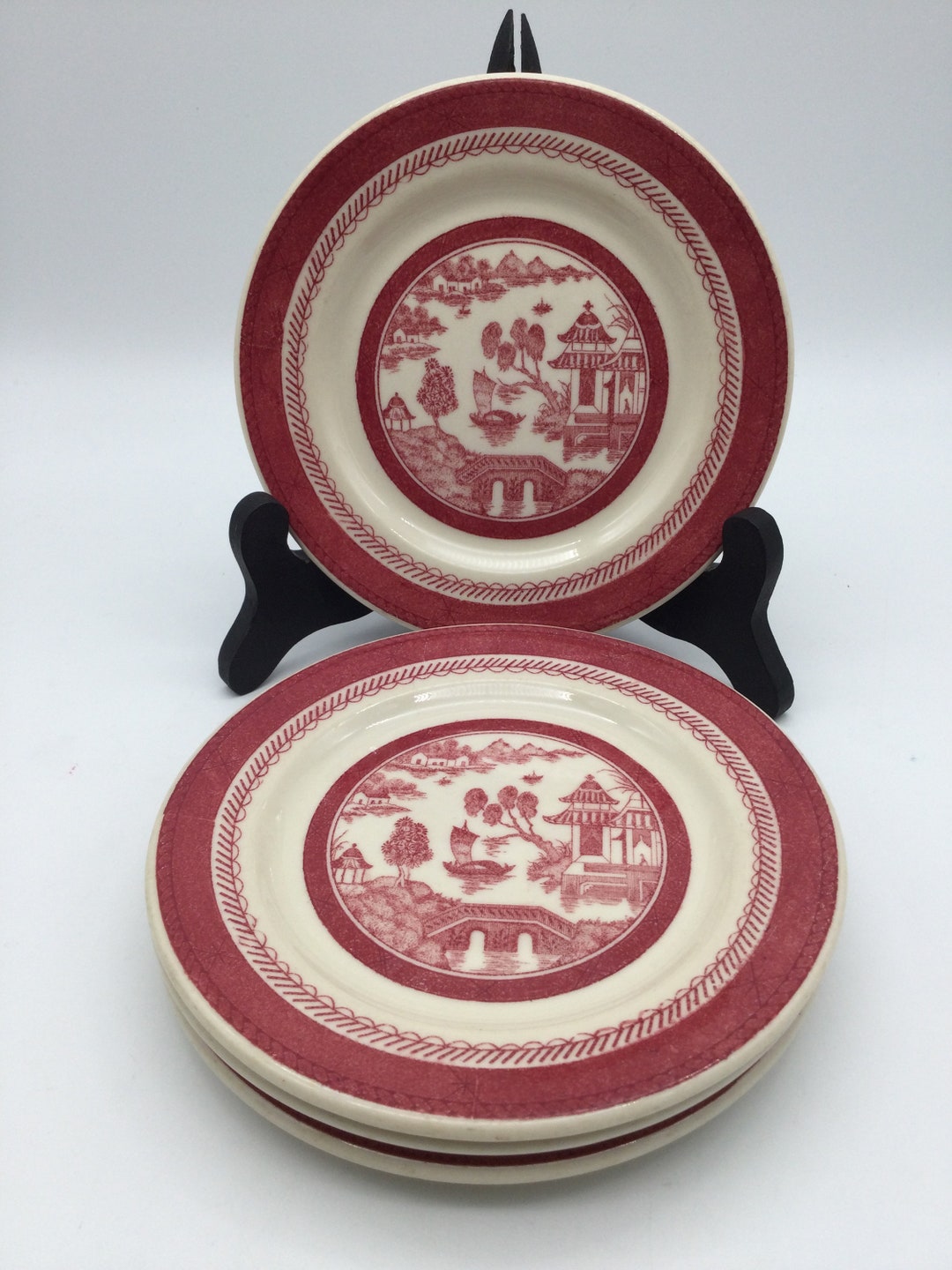 Set of 4 Restaurant China Canton Pattern Bread & Butter Plates ...