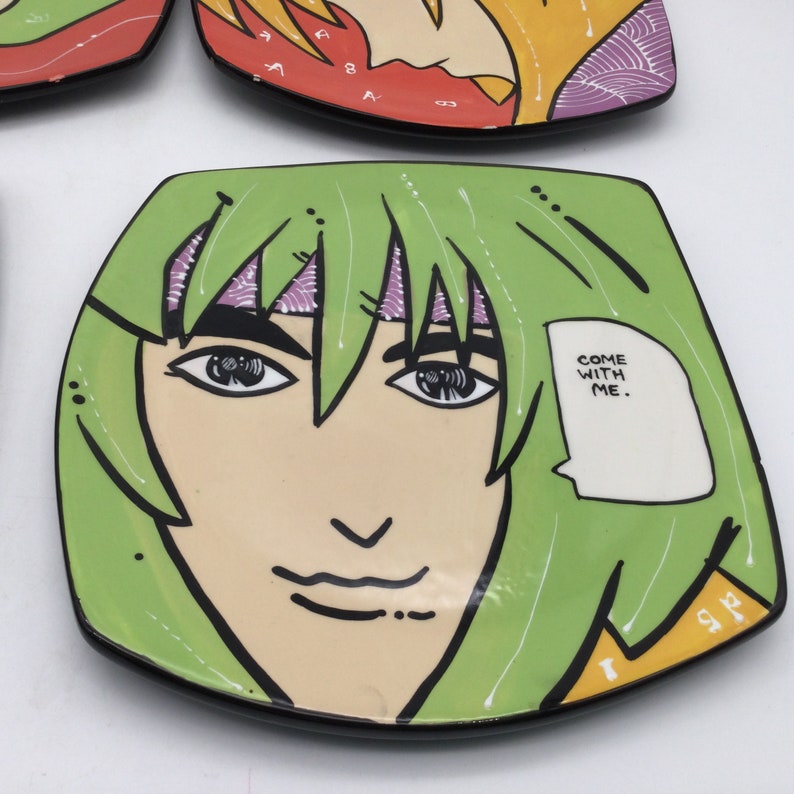 Set of 4 Animania Pop Art / Anime Japanese Plates / Imperfections - Etsy