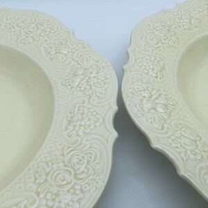 Vintage Crown Ducal Butter Cream Florentine Set of 4 Rimmed Soup Bowls ...