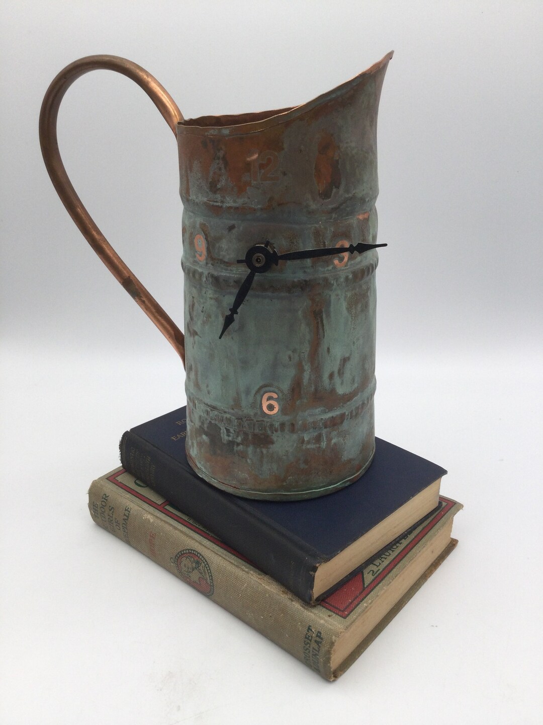 Vintage Repurposed Copper Pitcher Shelf Clock / Julie Zeelander Design ...