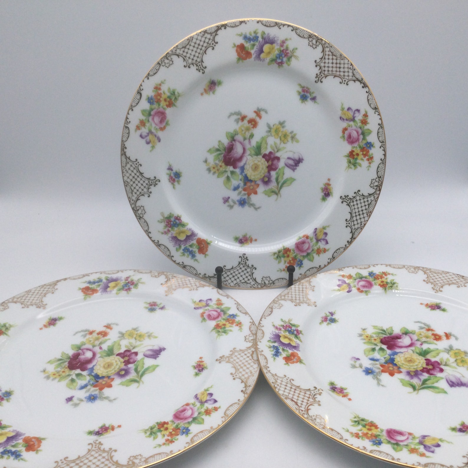 Antique Noritake Morimura Set of 4 or 3 Larosa Pattern Dinner Plates ...