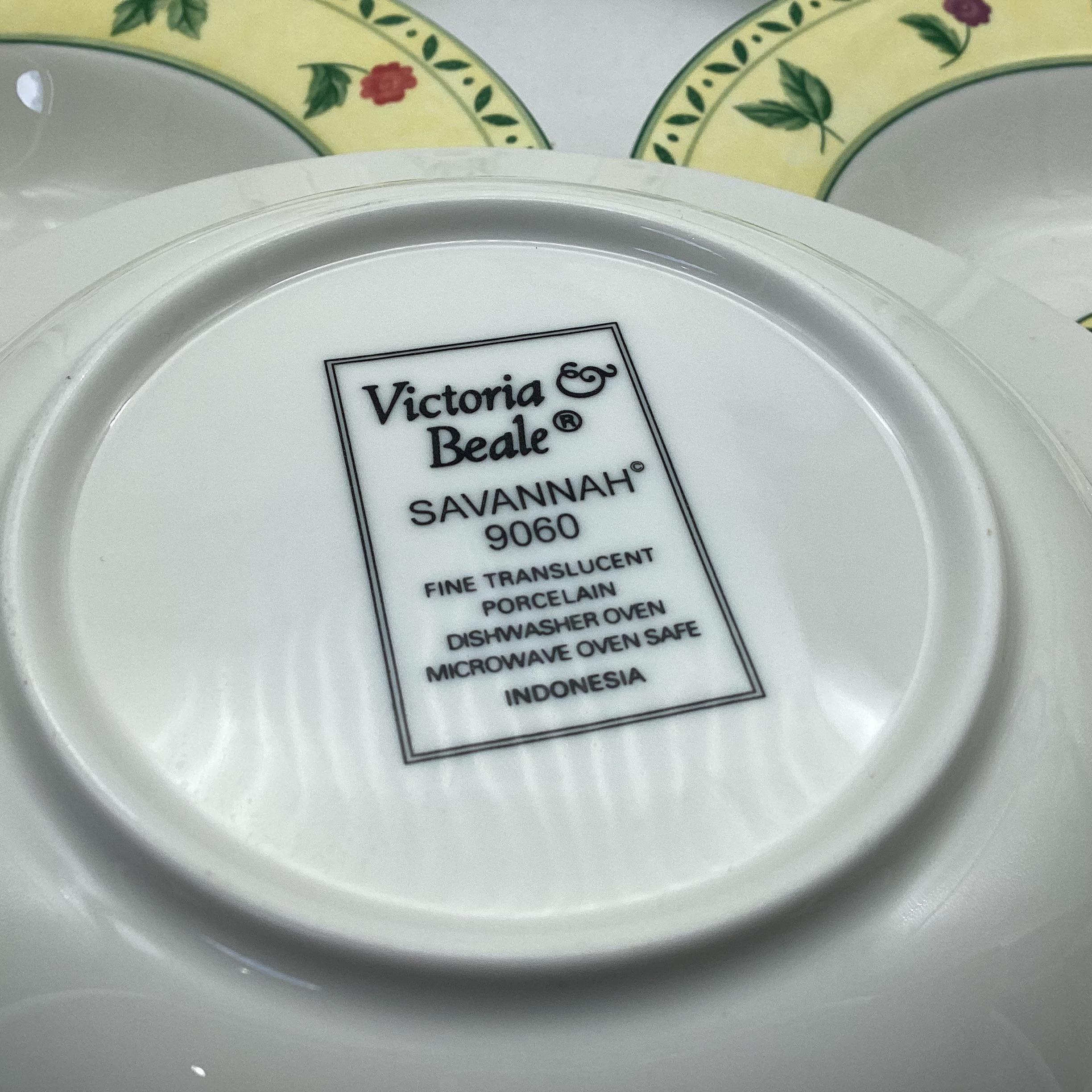 Victoria & Beale Savannah Rimmed Soup Bowls Set of 6 Fruit Border ...