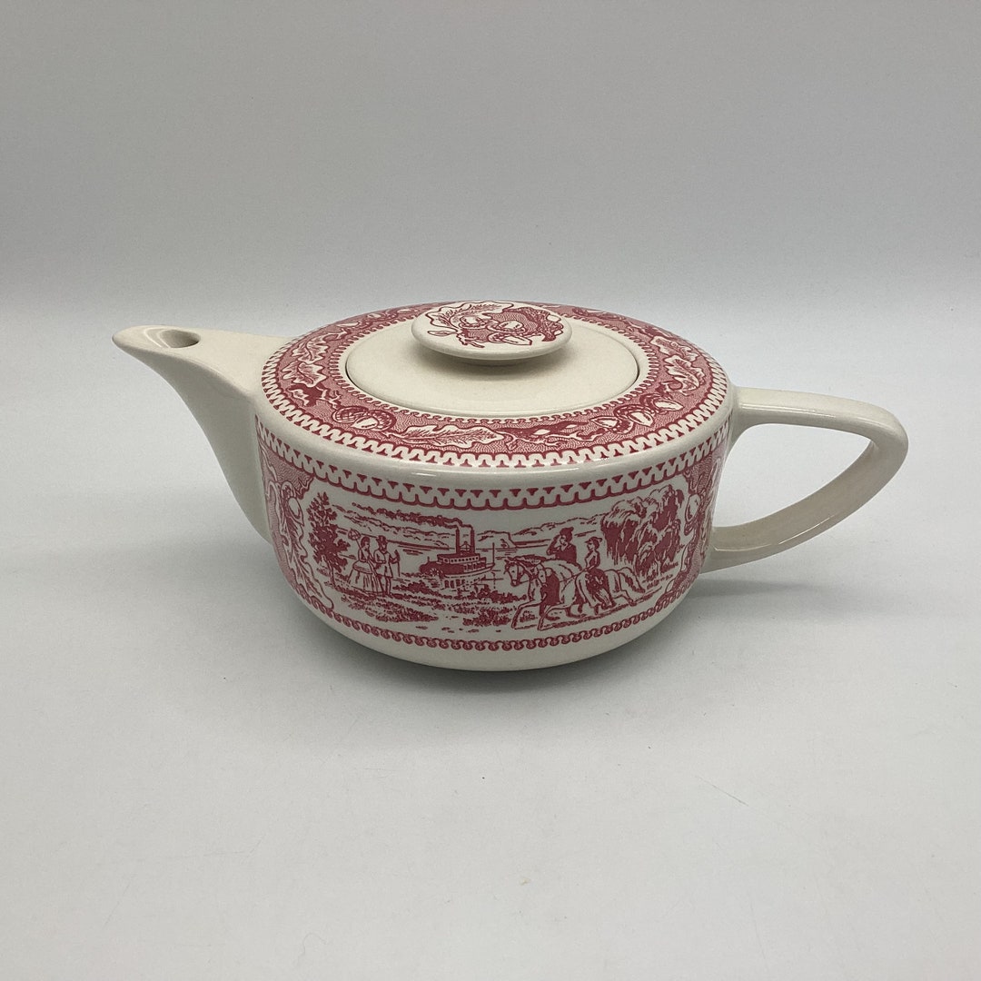 Memory Lane 1960’s Royal Ironstone Red Transferware Teapot - Etsy