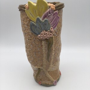 Studio Pottery Vase Twisted River Clay Connecticut Handcrafted Floral ...