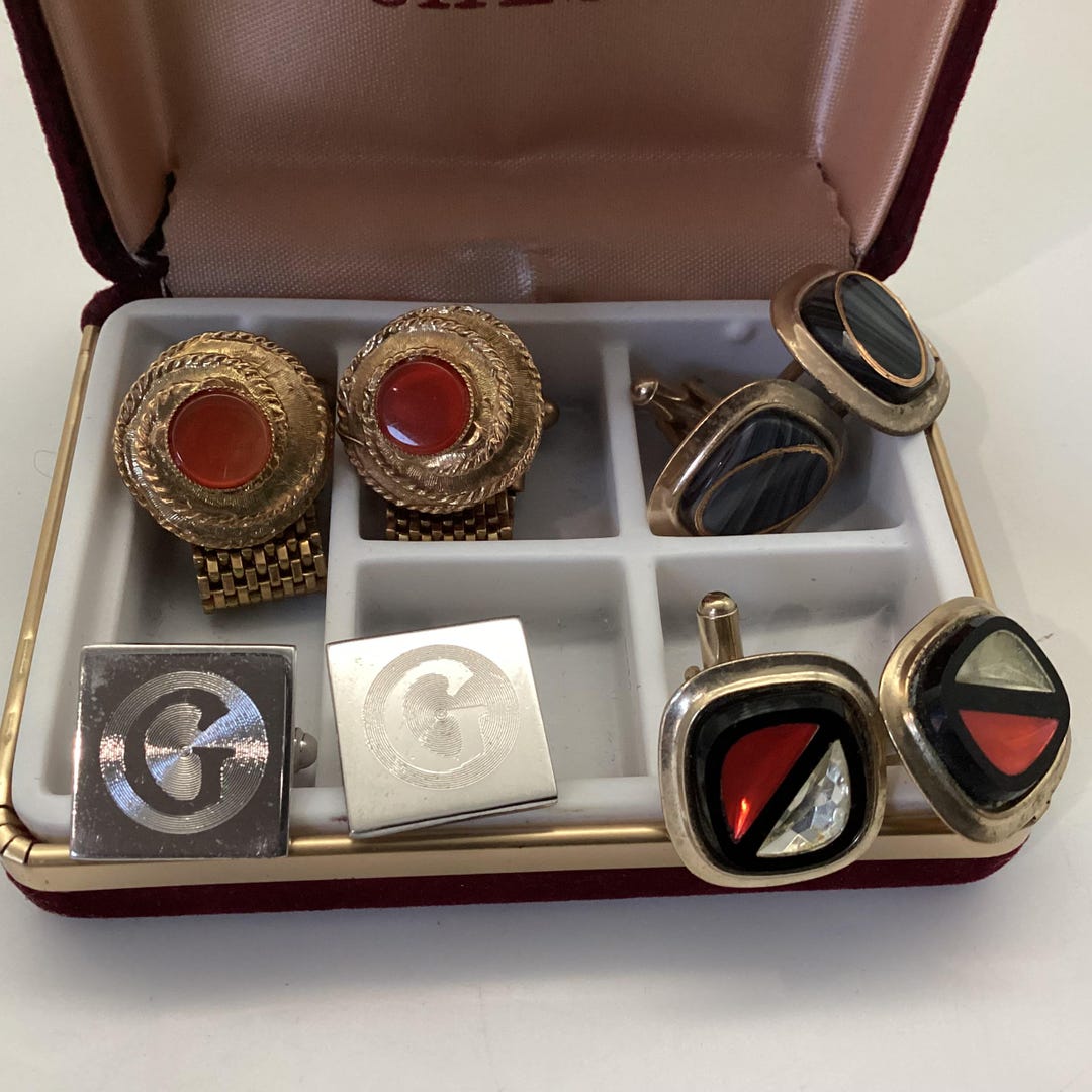 Vintage Cufflinks Lot – Set of 4 Mixed Mid-century Styles - Etsy
