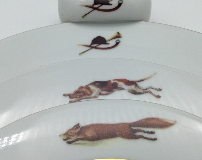 The Huntsman 4 Piece Place Setting / Unique Equestrian Dinnerware - Etsy