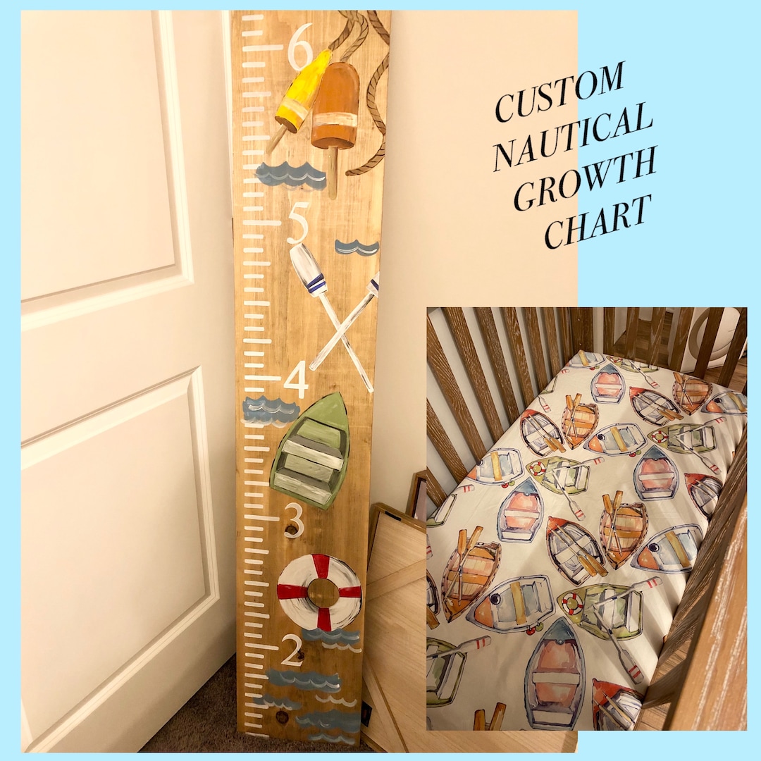 Lake/ Nautical/ Water Themed Growth Chart, Custom Made Lake Themed ...