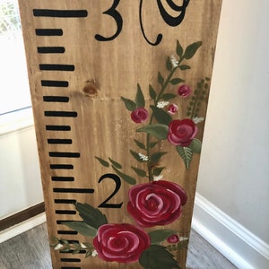 Vintage Rose Floral Growth Chart - Etsy