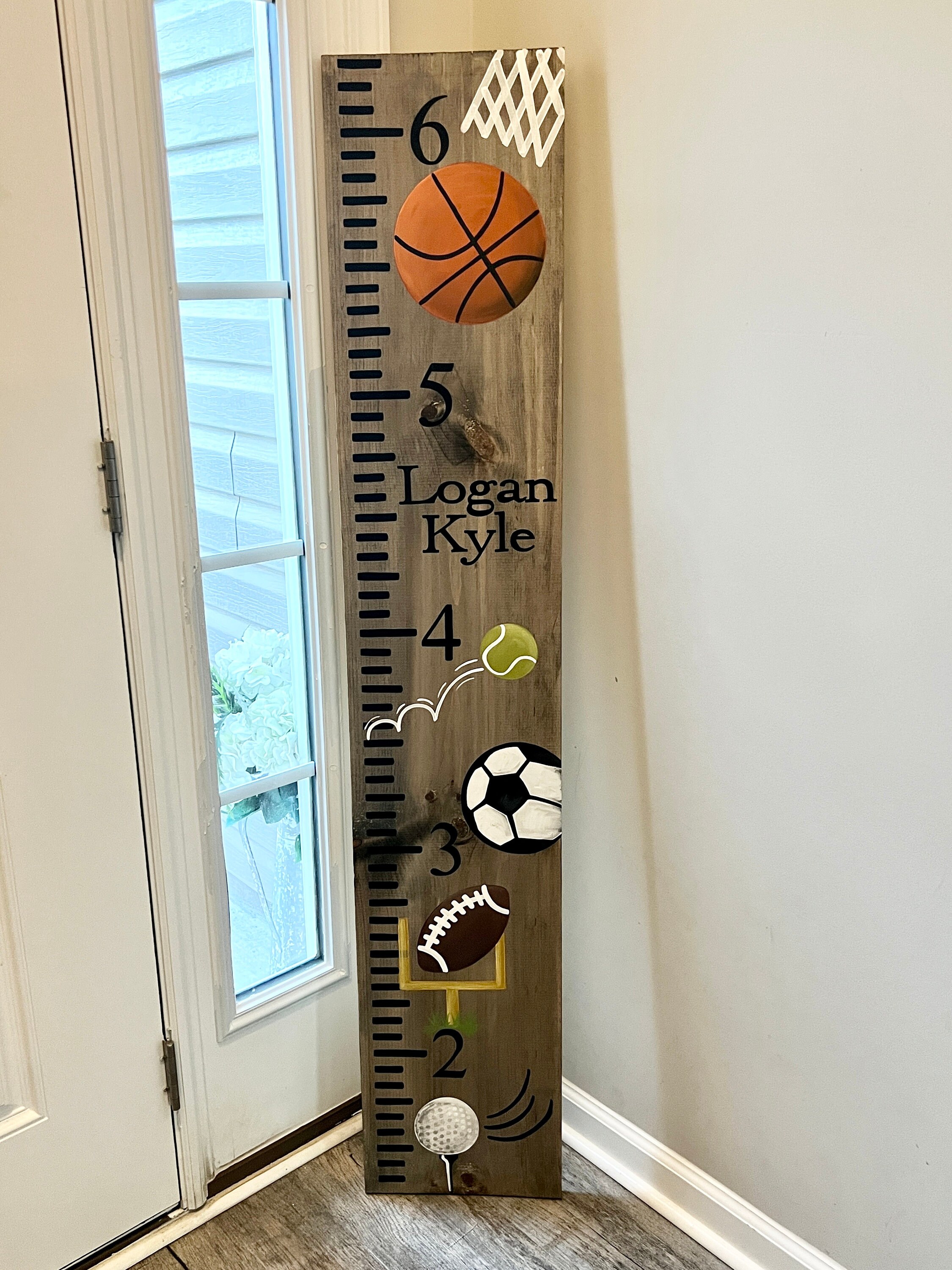 Sports (basketball, Football, and Baseball) Themed Growth Chart - Etsy