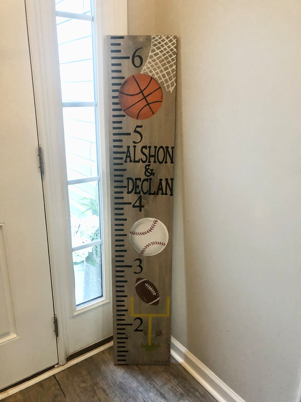 Sports (basketball, Football, and Baseball) Themed Growth Chart - Etsy