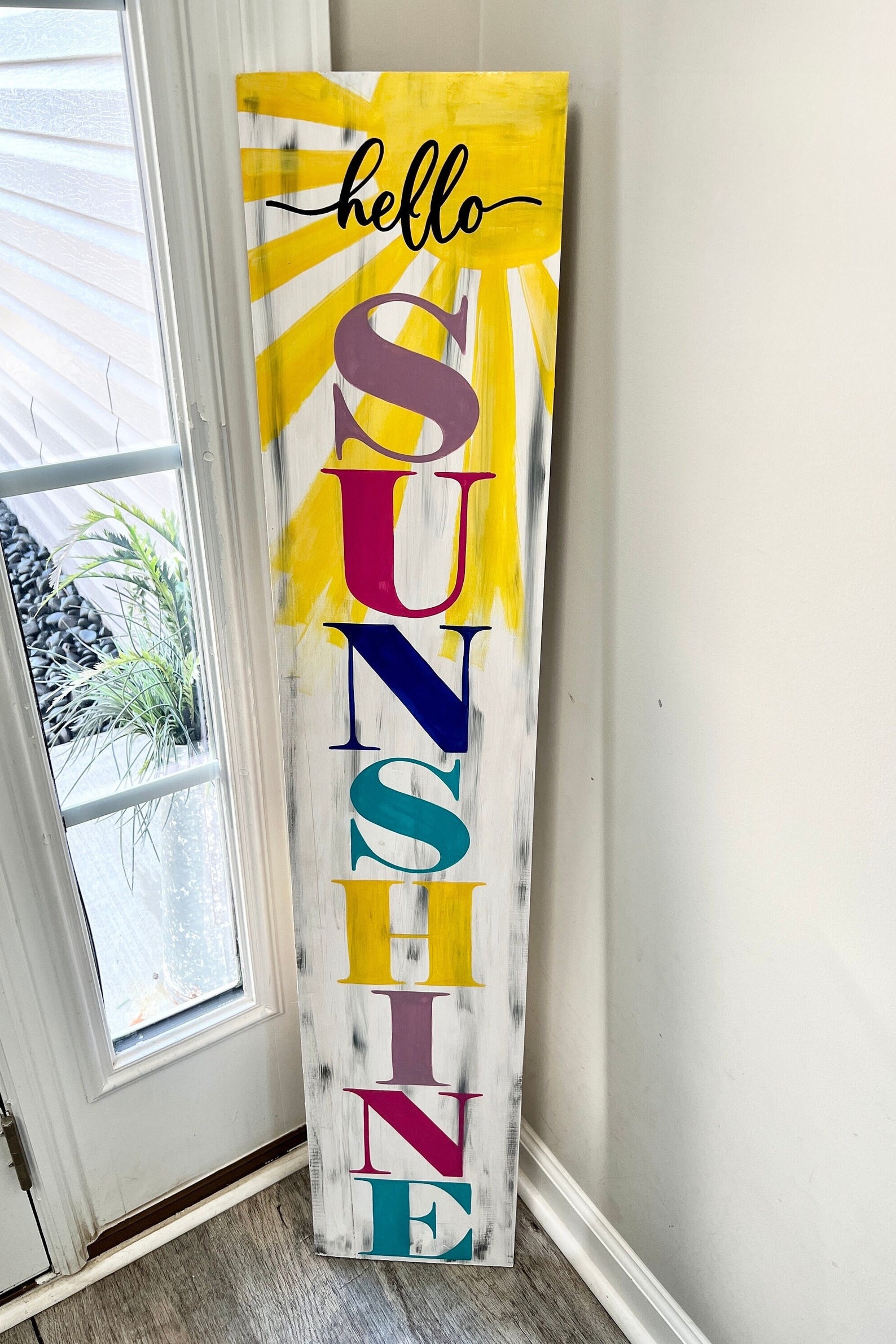 Front Porch Welcome Sign- Hello Sunshine - Etsy