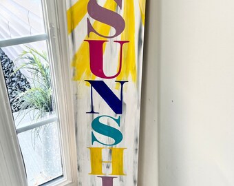 Hey There Sunshine Porch Sign Sunflower Welcome Sign Gifts for Her Tall ...