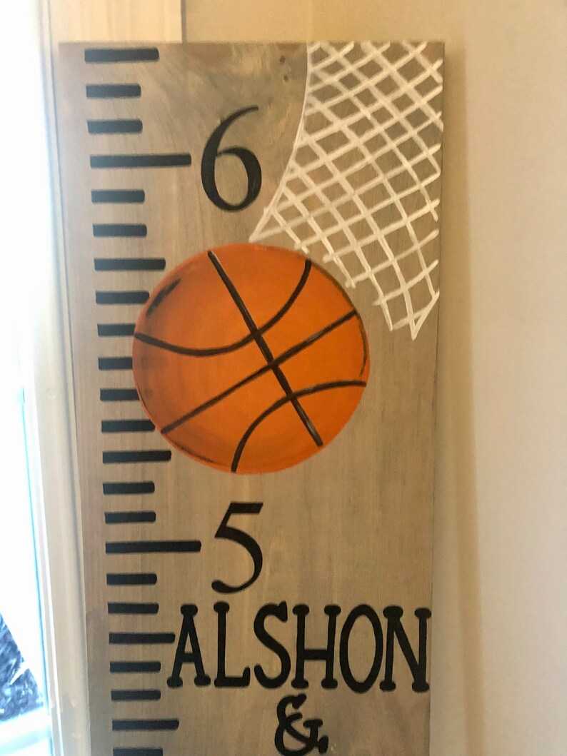 Sports (basketball, Football, and Baseball) Themed Growth Chart - Etsy