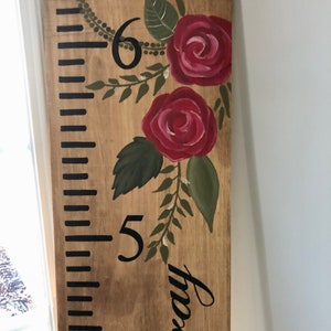 Vintage Rose Floral Growth Chart - Etsy