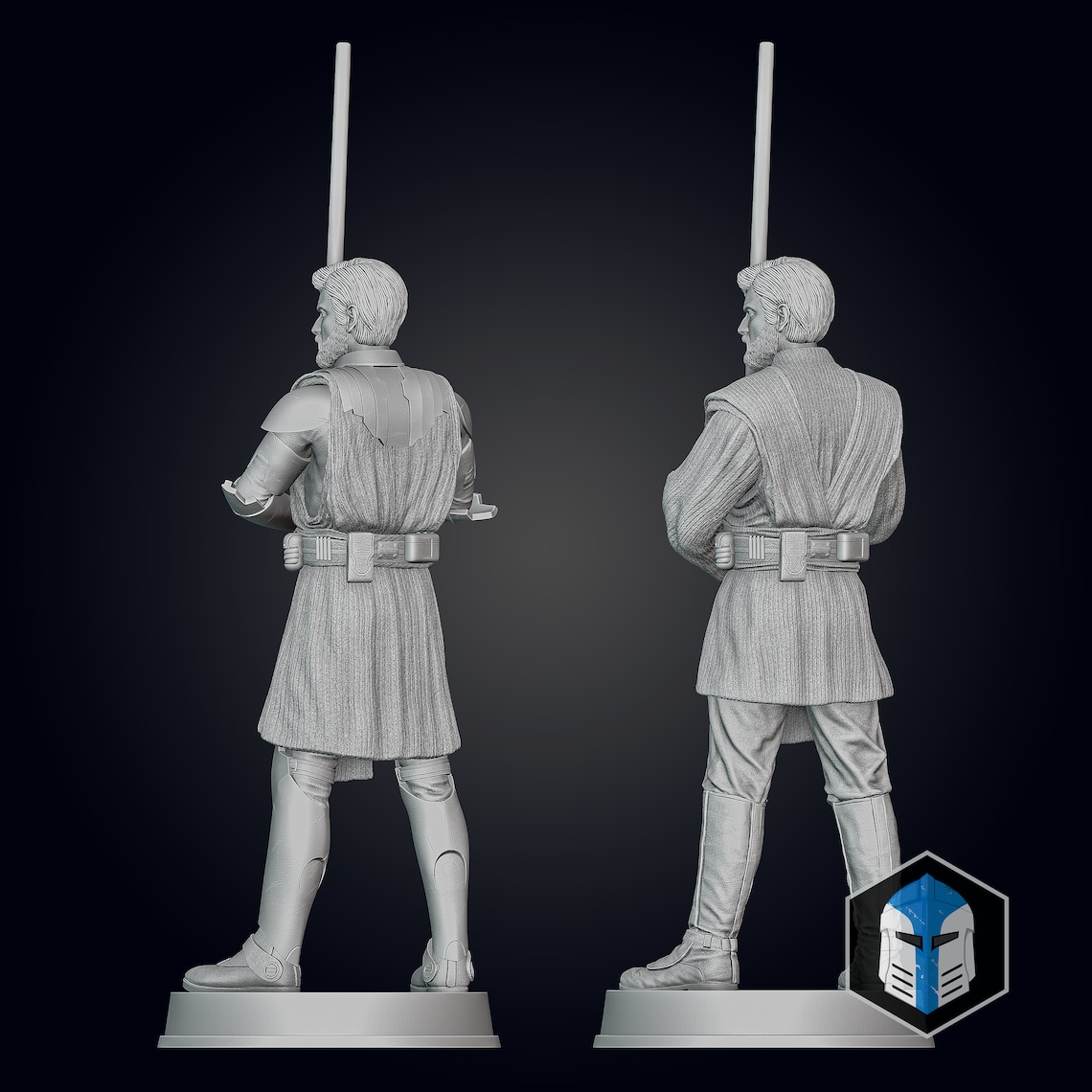Obi-wan Kenobi Figurine Pose 3 3D Print Files - Etsy
