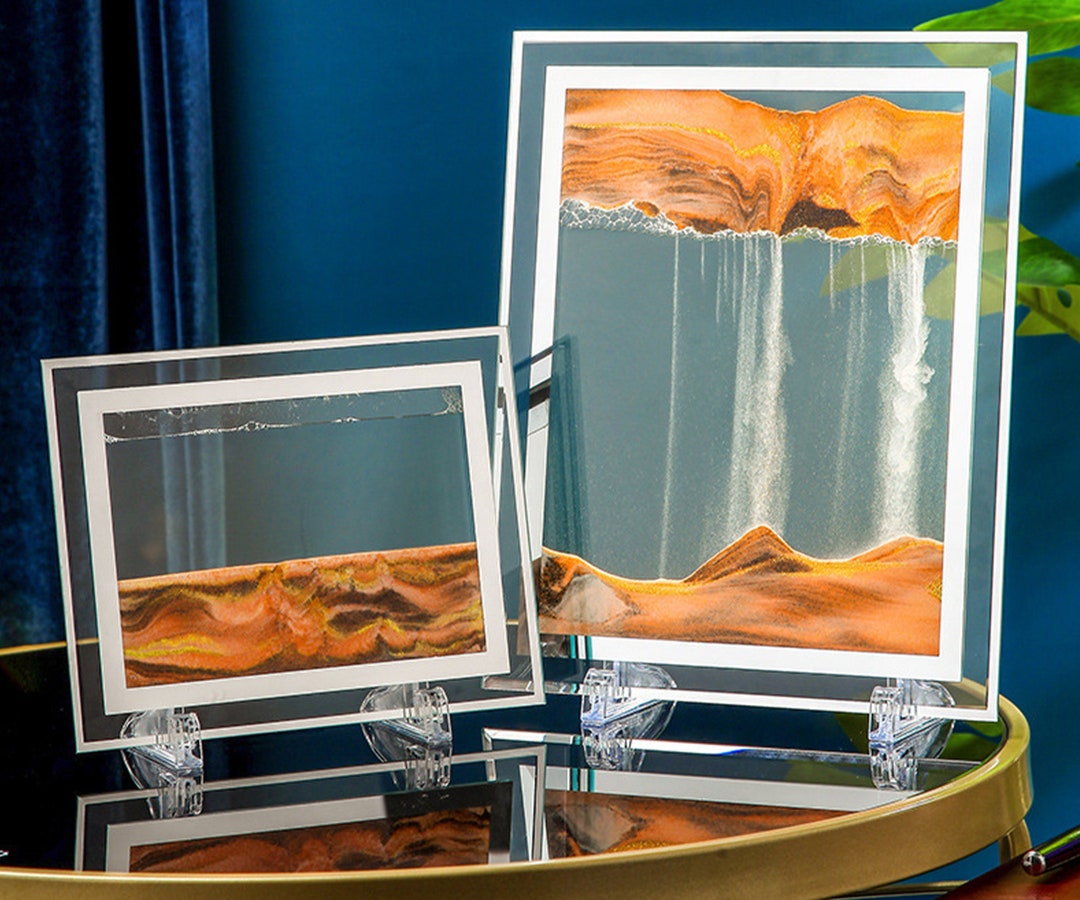Glass Sandscape Hourglass Moving Sand Art Picture Rectangle - Etsy