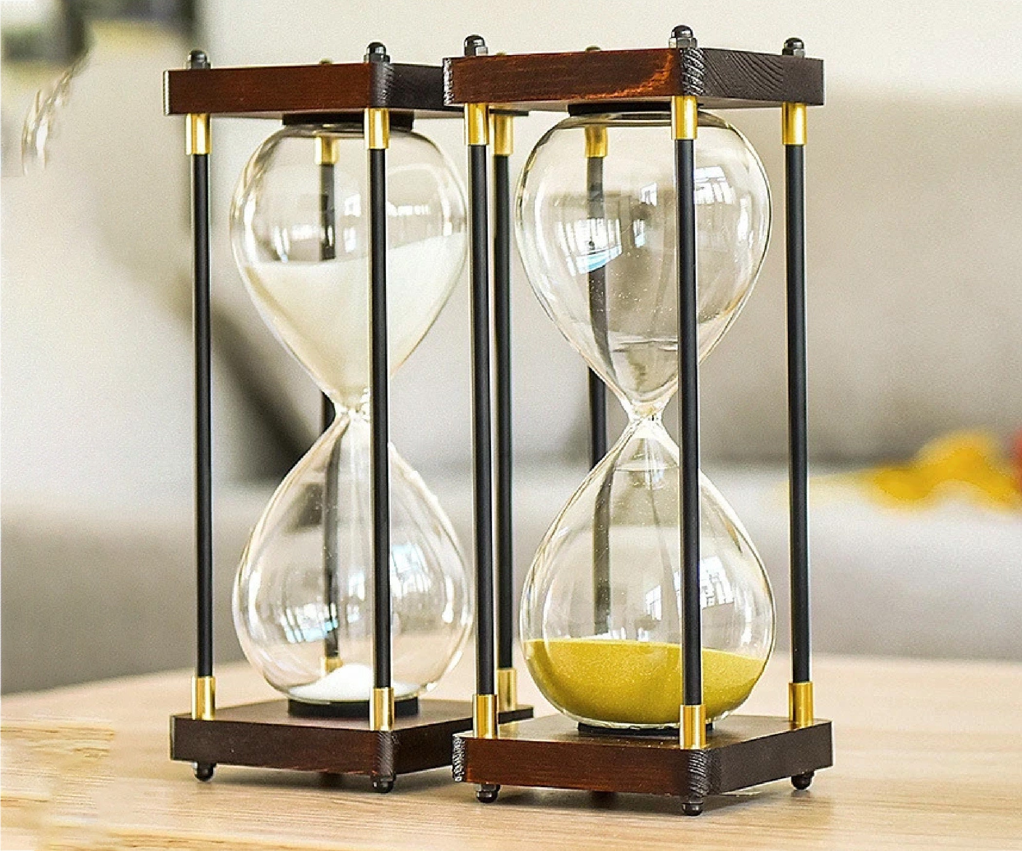 15304560 Minute Wooden Hourglass Timer Hourglass Color Sand Hourglass Moving Sand Art