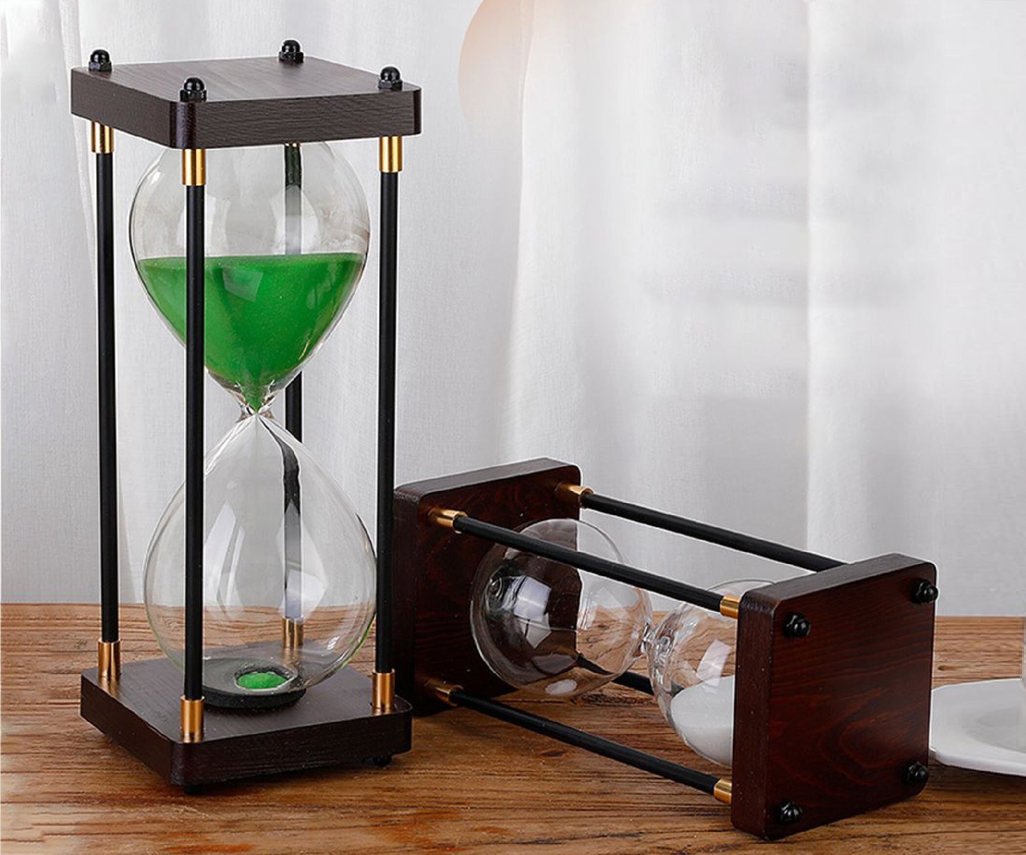 15/30/45/60 Minute Wooden Hourglass Timer, Hourglass, Color Sand ...