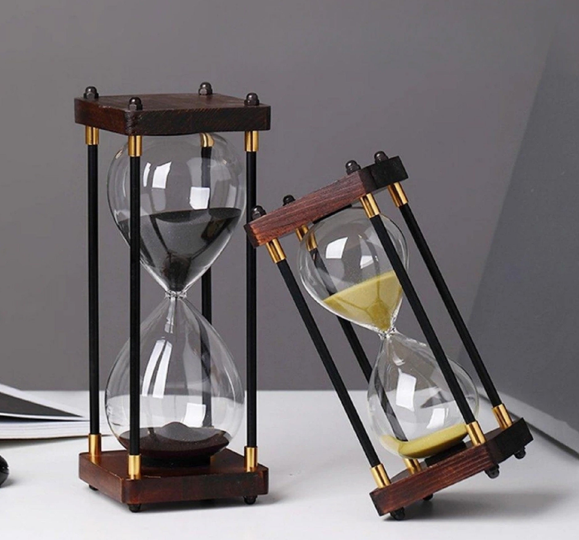 15/30/45/60 Minute Wooden Hourglass Timer, Hourglass, Color Sand ...