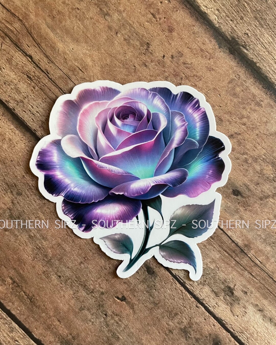 Rose Sticker, Purple Rose Sticker, Flower Sticker - Etsy