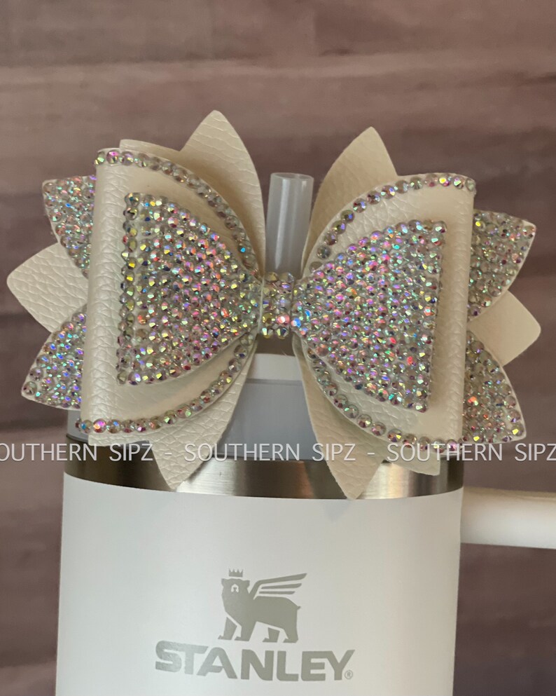 Bling Straw Bow, Straw Topper, Bling Straw Bow - Etsy