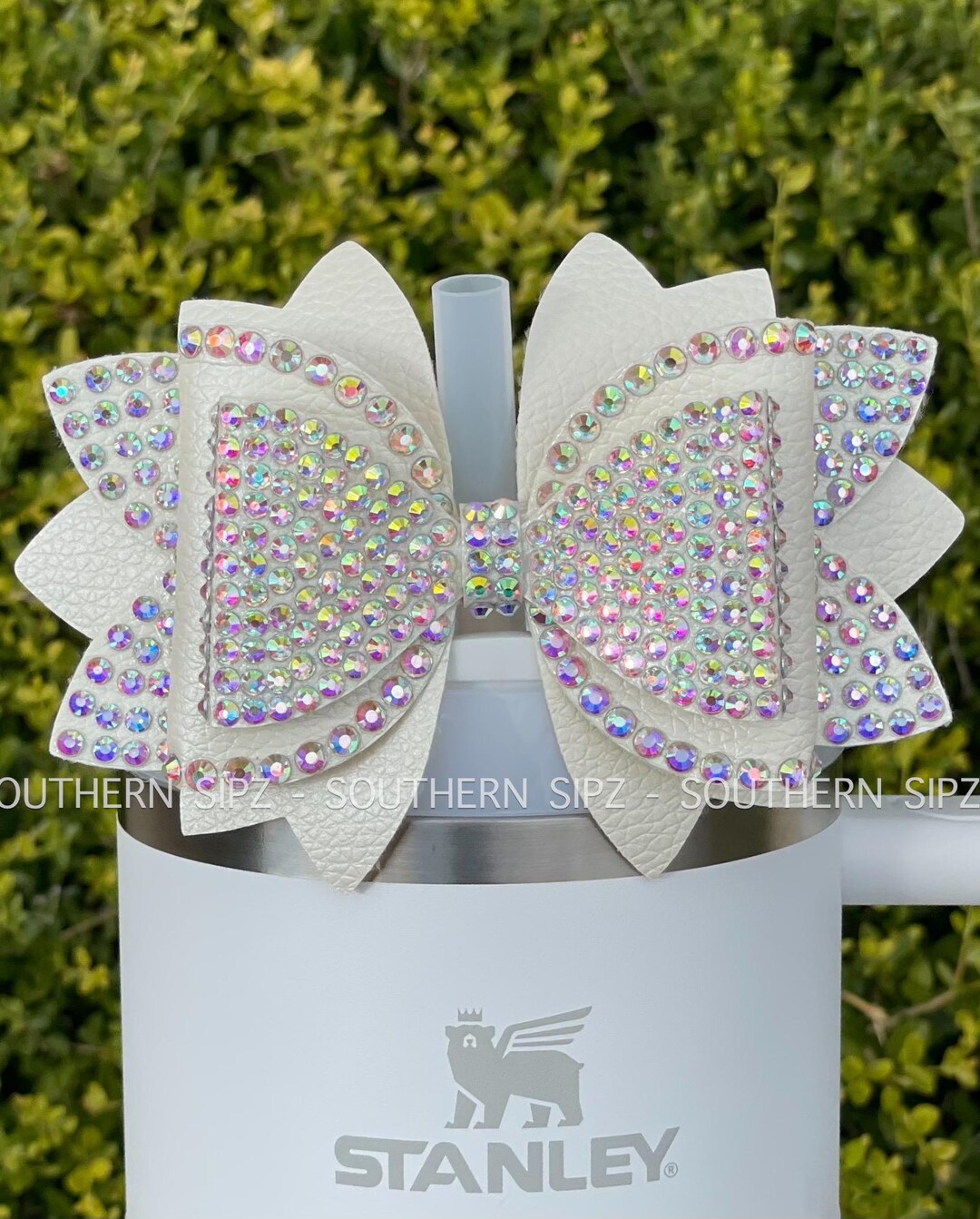 Rhinestone Straw Bling Bow, Straw Topper, Bling Straw Bow - Etsy